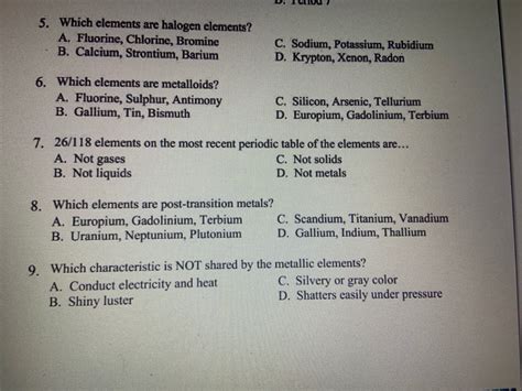Answered 5 Which Elements Are Halogen Elements Bartleby
