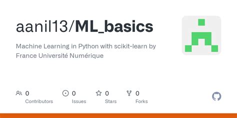 GitHub aanil ML basics Machine Learning in Python with scikit learn by France Université