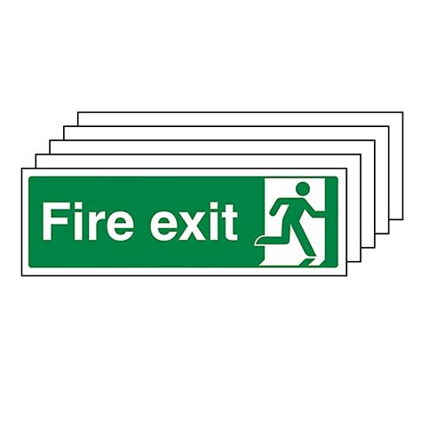 Fire Exit Safety Sign Man Right Self Adhesive Vinyl 450x150mm 5