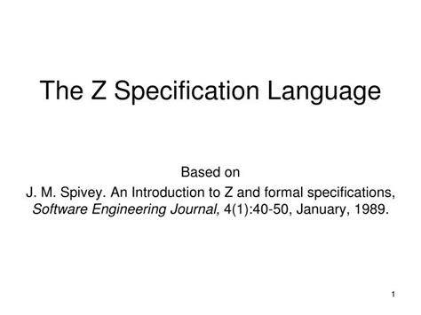 Ppt The Z Specification Language Powerpoint Presentation Free Download Id 3382772