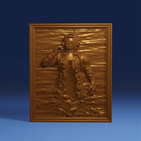 Diver 3d Stl Model Cnc Router Engraver Artcam Aspire Cnc Files