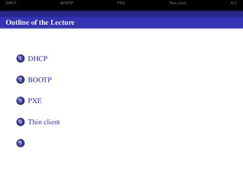 Bootstrap Protocol And Preboot Execution Environment Docsity
