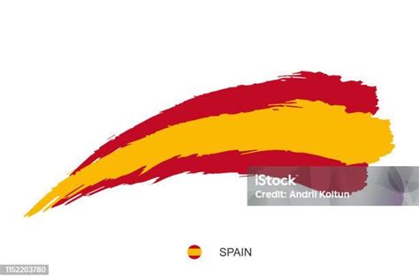 수채화 그림 스페인 국기입니다 그런 지 브러쉬 스트로크 스페인어 독립 기념일 빨간색과 노란색 줄무늬 국가 기호벡터 추상화 일러스트 레이 션 스페인에 대한 스톡 벡터 아트 및