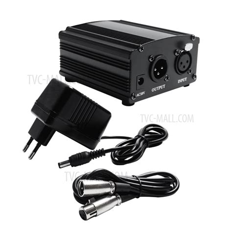 Wholesale Universal V Phantom Power For Condenser Microphone With M Xlr Audio Cable Eu Plug