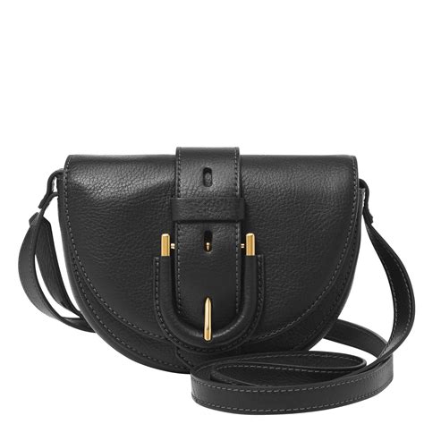 Fossil Harwell Litehide Leather Small Flap Crossbody In Black Lyst
