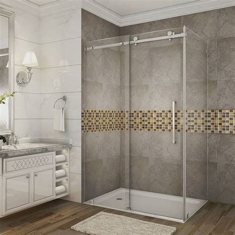 Aston Moselle 56 60 W X 75 H Single Sliding Frameless Shower