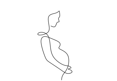 One Continuous Single Line Of Pregnant Woman 5727639 Vector Art At Vecteezy