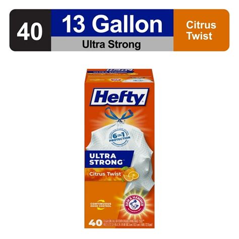 Hefty Ultra Strong 13 Gallon Trash Bags Tall Kitchen Trash Bags White
