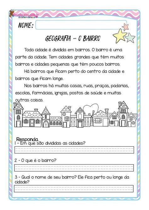 Atividades de geografia Tipos de bairros 2º ano 2 Atividades de