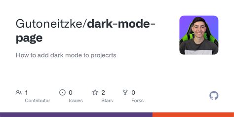 Github Gutoneitzke Dark Mode Page How To Add Dark Mode To Projecrts