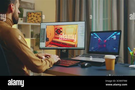 Male Game Developer Typing On Keyboard Stock Video Footage Alamy