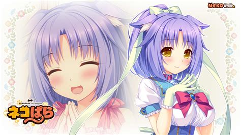 Wallpaper Illustration Closed Eyes Nekomimi Anime Girls Short