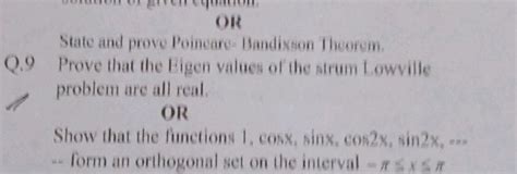 Or State And Prove Poineare Handixson Theorem Studyx