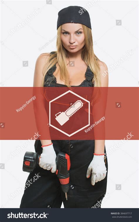 Sexy Female Holding Cordless Screwdriver Repair Stock Photo Shutterstock