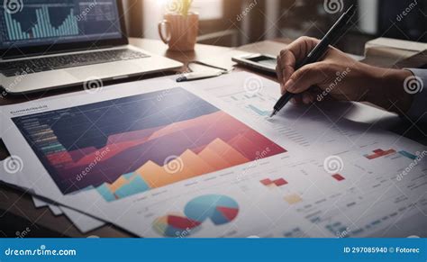 Business Data Analysis With Graphs On Desk Table Stock Illustration Illustration Of Investment