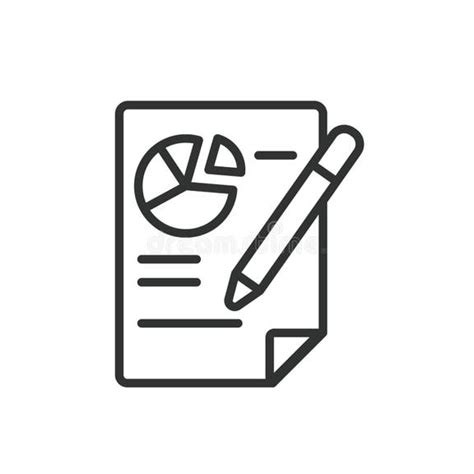 Graph Analysis Document Icon In Line Design Graph Analysis Document