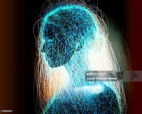 particle field paths of light emitting from cgi female model high res