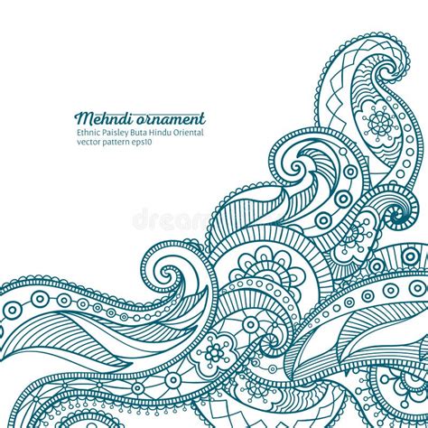 Картина вектора Mehndi орнамент Buta Пейсли индусский восточный