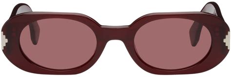 Marcelo Burlon County Of Milan Burgundy Nire Sunglasses Ssense
