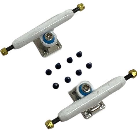 Metal Fingerboard Trucks With Fully Tuneable Features And Rubber Bushings