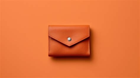 Premium Ai Image A Small Wallet With A Metal Button On An Orange