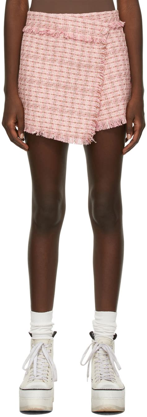 Msgm Pink Tweed Skort Msgm