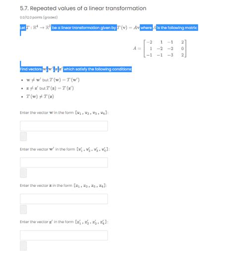 Solved 5 7 Repeated Values Of A Linear Transformation