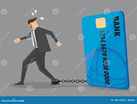 Slave To Credit Card Debt Conceptual Vector Illustration Stock Vector Illustration Of