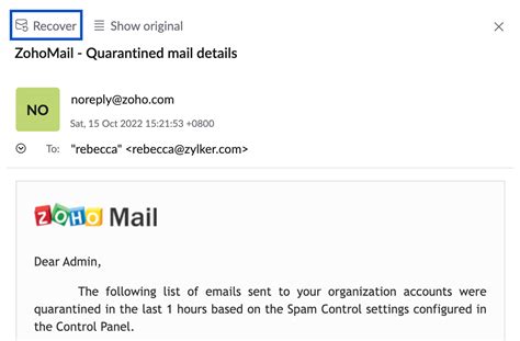 Recover Emails Using Earchive Zoho Mail