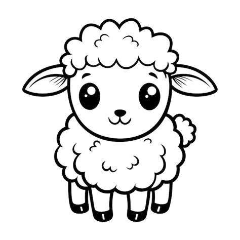 Cute Sheep Vector Illustration Outline Premium Ai Generated Vector