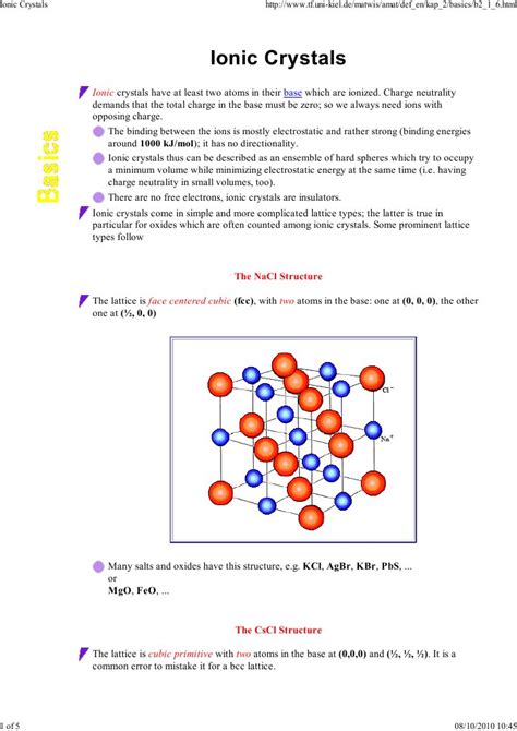 Ionic Crystals Pdf Ion Crystal Structure