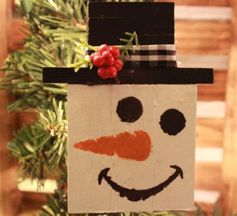 Snowman Jenga Block Ornament Etsy
