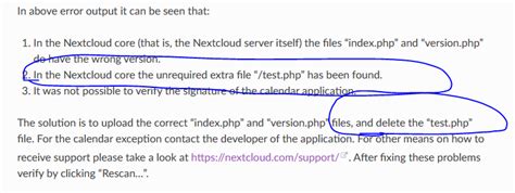 Update Integrity Check Extra Files Support Nextcloud Community