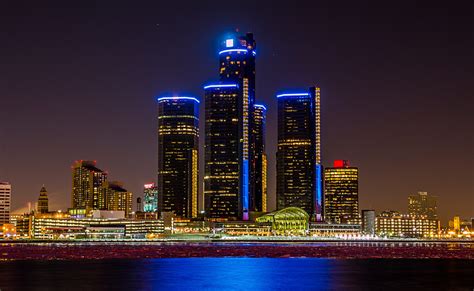 Downtown Detroit At Night