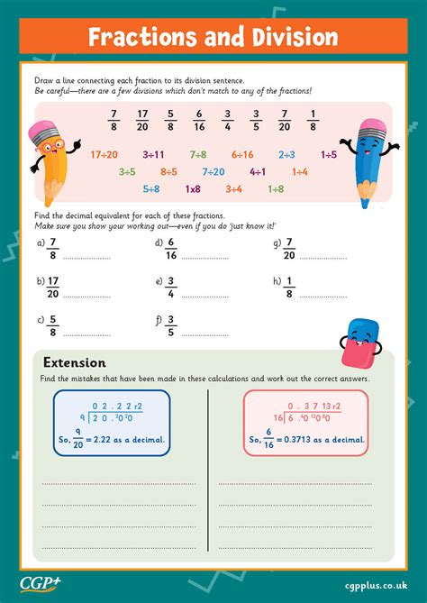 fractions and division year 6 cgp plus