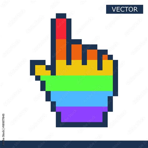 Pixel Mouse Hand Cursor Icon Gay Pride Color Vector Illustration Stock Vector Adobe Stock