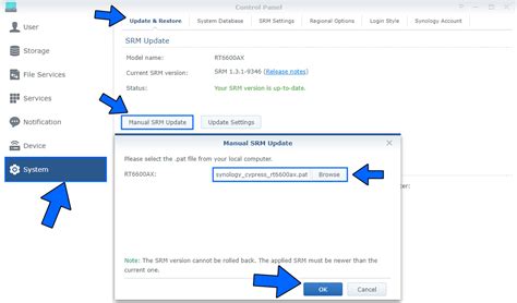 Synology SRM Version Update Marius Hosting