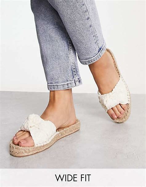 Asos Design Jade Sabot Stile Espadrilles A Pianta Larga Colore