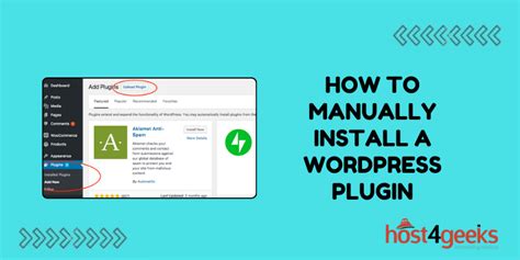 How To Manually Install A WordPress Plugin Host4Geeks LLC