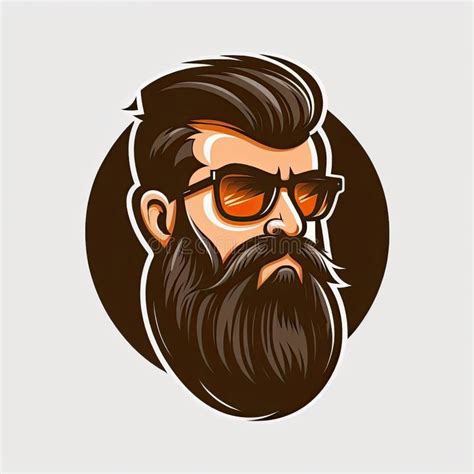 Illustration Of A Interesting Hipster Man With Long Beard Wearing