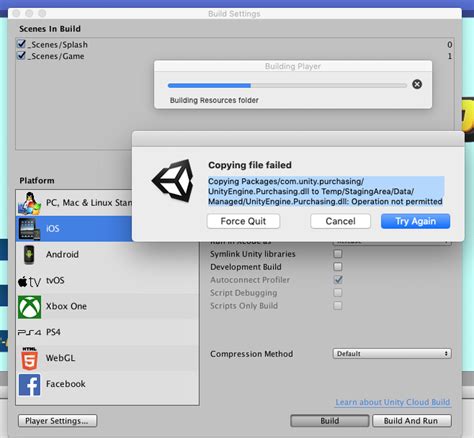 Unity Game Engine Copying File Failed Unityenginepurchasingdll