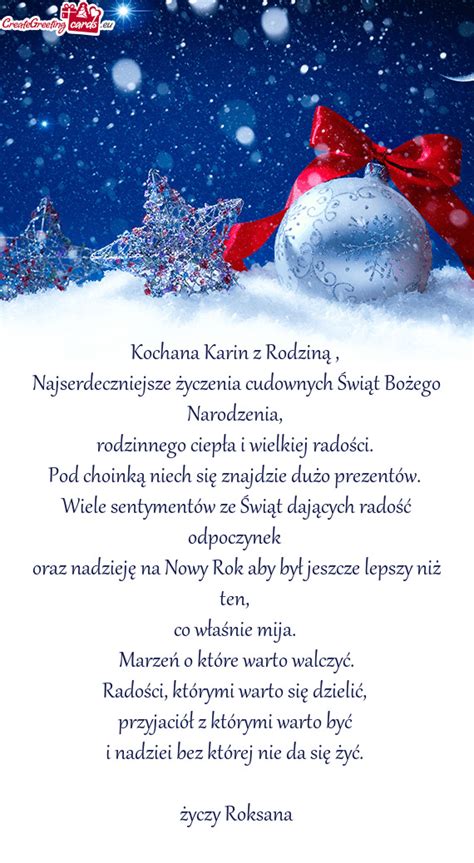 Kochana Karin z Rodziną Darmowe kartki