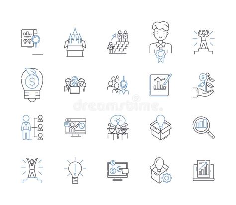 Vigor Line Icons Collection Energy Vitality Strength Stamina Vigorousness Robustness