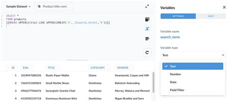 Tutorial Create Filters Using Sql Variables Metabase Learn