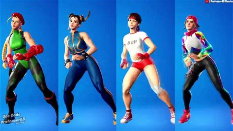 Fortnite Pay It Off Emote With Cammy Vs Chun Li Vs Sakura Vs Loserfruit