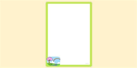 NEW Simple Blank Happy Spring Page Border Twinkl