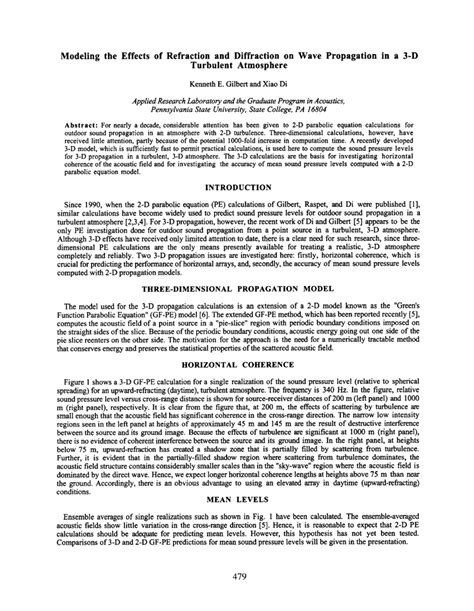 Pdf Modeling The Effects Of Refraction And Diffraction On Wave Propagation In A 3d Turbulent