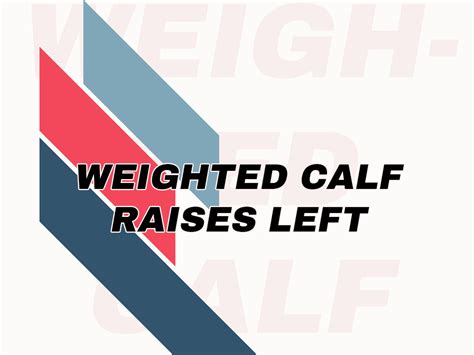 Cómo Hacer El Ejercicio 【 Weighted Calf Raises Left