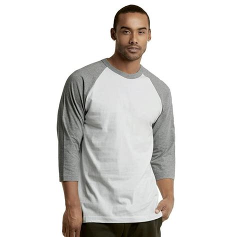Mens 34 Sleeve Baseball T Shirt Jersey Raglan Two Tone Active Tee
