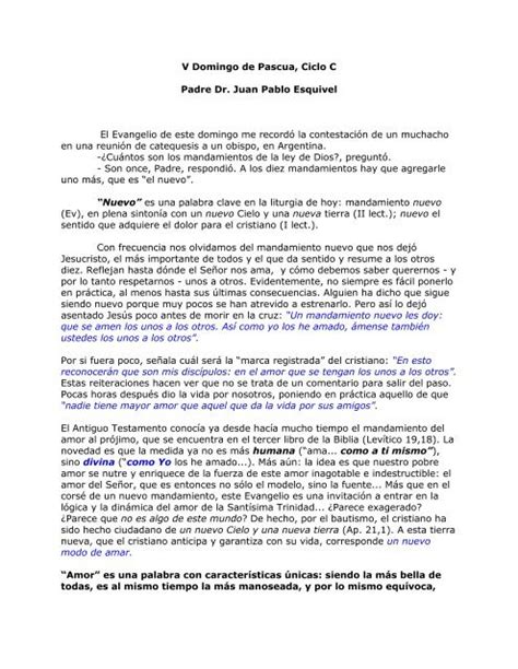 V Domingo De Pascua Ciclo C Padre Dr Juan Homiletica Org